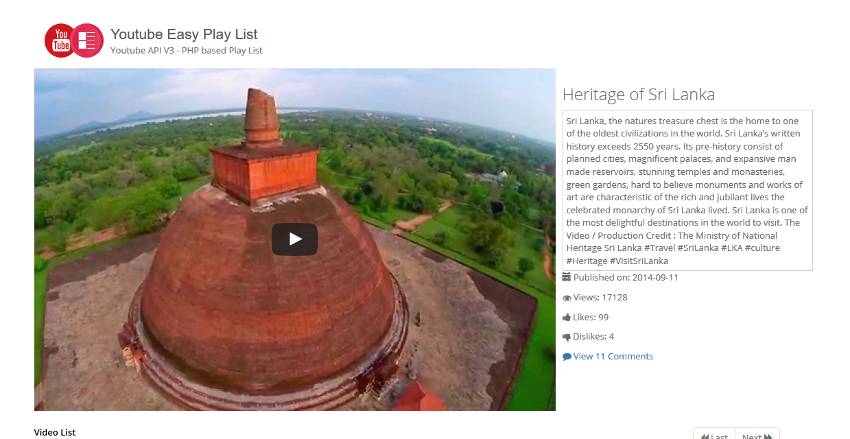Youtube Easy Play List Bootstrap Based Php Script By Nelliwinne